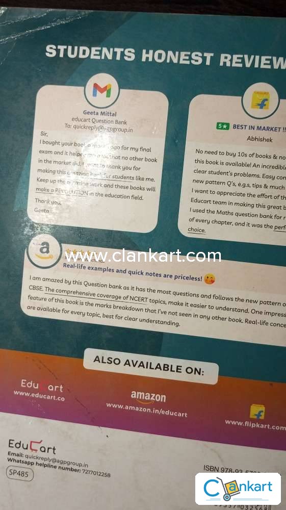 Buy 'Educart CBSE CLASS 10 QUESTION BANK MATHEMATICS' Book In Excellent ...