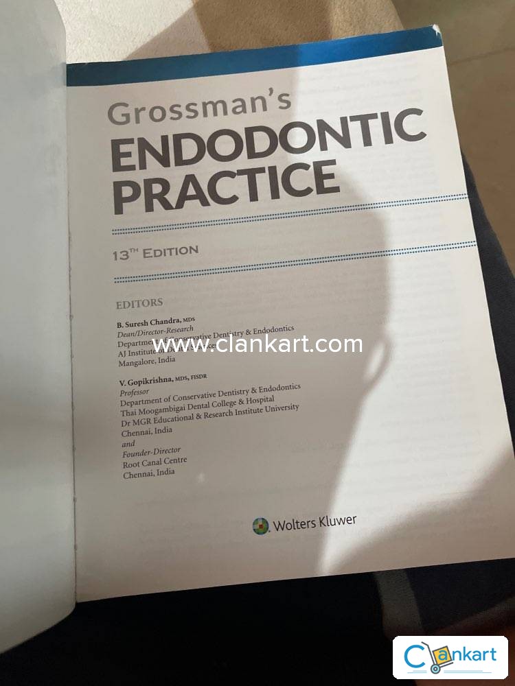 Buy 'GROSSMAN'S ENDODONTIC PRACTICE, 13/E' Book In Excellent Condition ...
