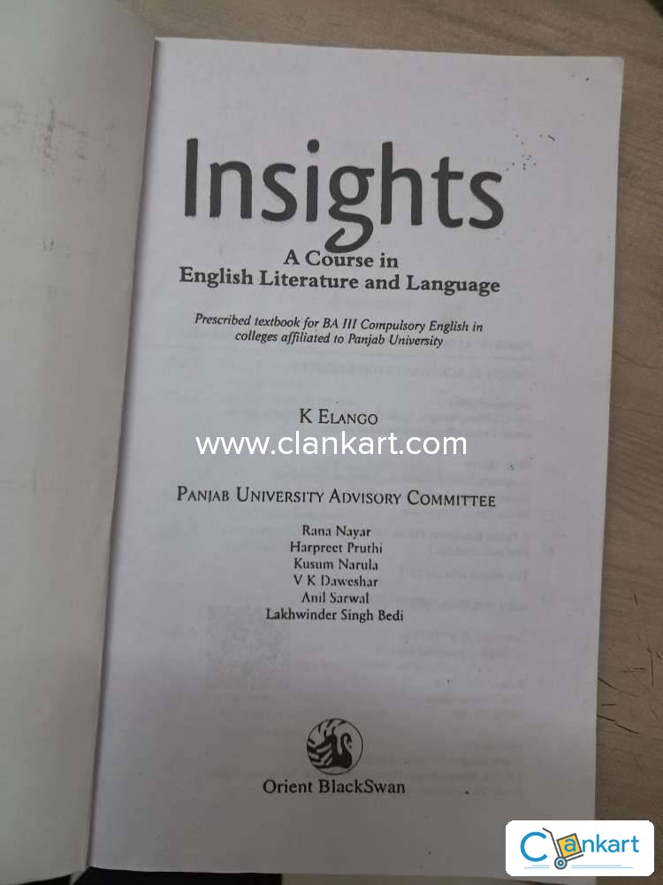 Buy 'Insights (Punjab Uty Edn - Reissue)' Book In Good Condition At ...
