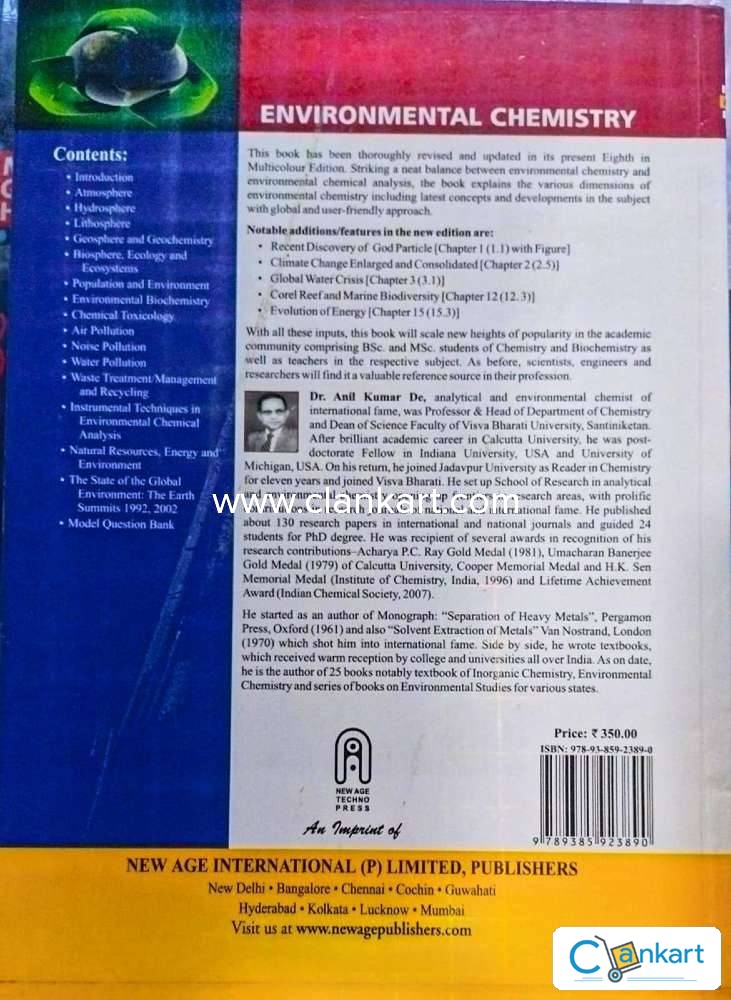 Buy 'Environmental Chemistry 8th Ed Book By A K DE, ISBN ...