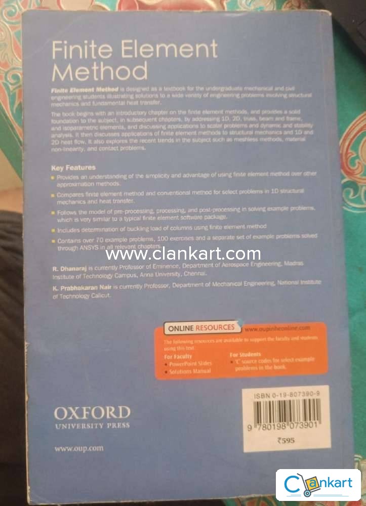 Buy 'Finite Element Method' Book In Excellent Condition At Clankart.com