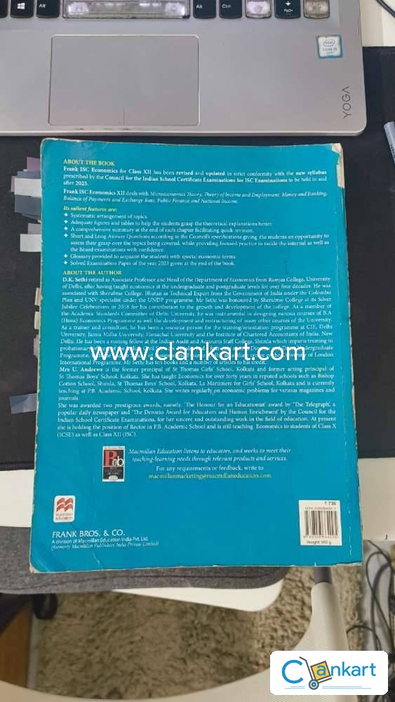 Buy 'Frank ISC Economics Class 12' Book In Fair Condition At Clankart.com
