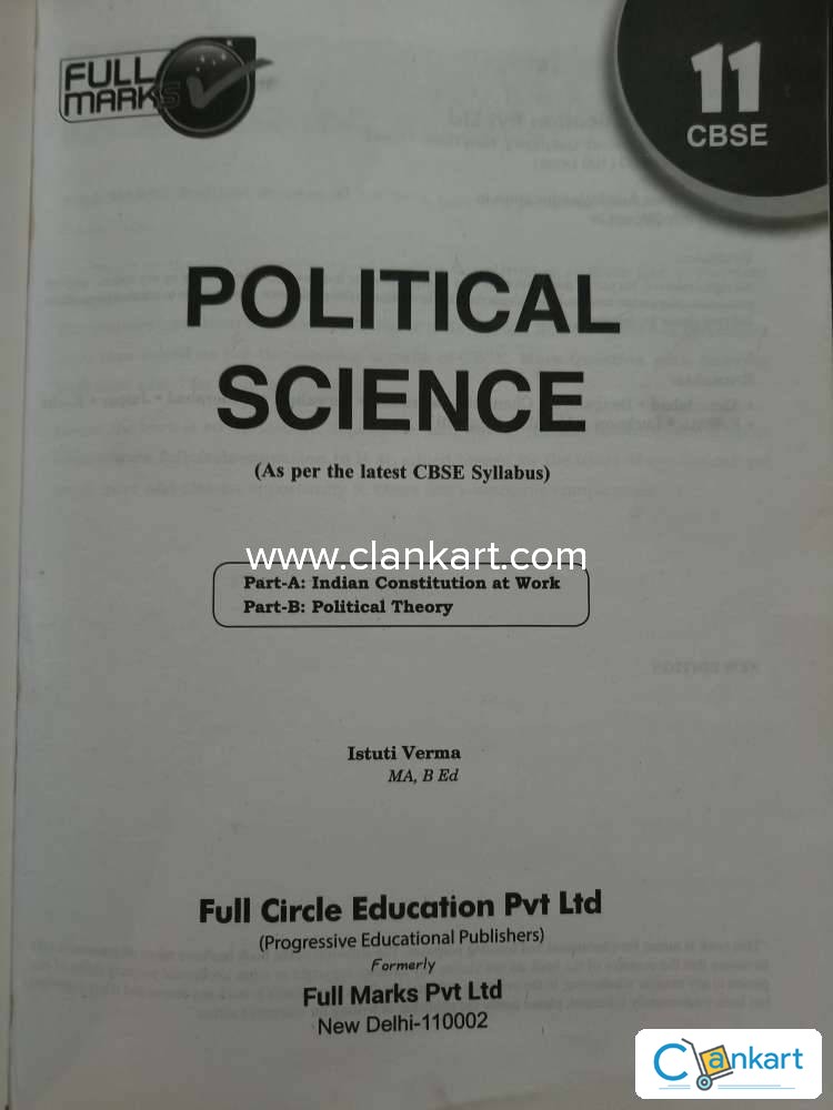 Buy 'Full Marks Political Science Class 11 CBSE' Book In Good Condition ...