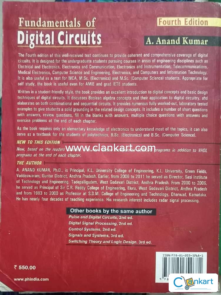 Buy 'Fundamentals Of Digital Circuits By A.Anand Kumar' Book In Good ...