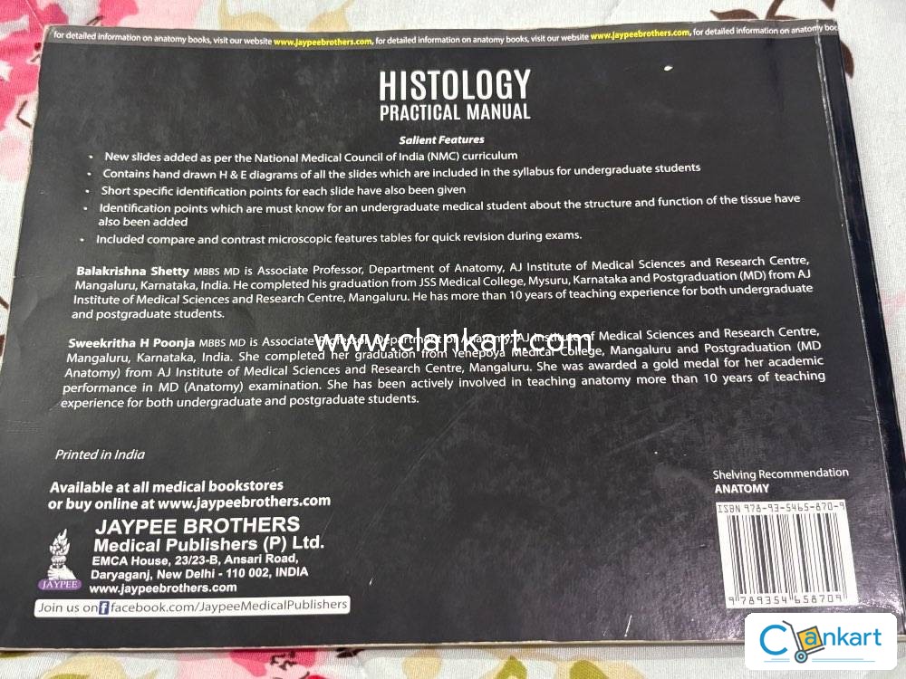 Buy 'Histology Practical Manual By Balakrishna Shetty 5th Edition' Book ...