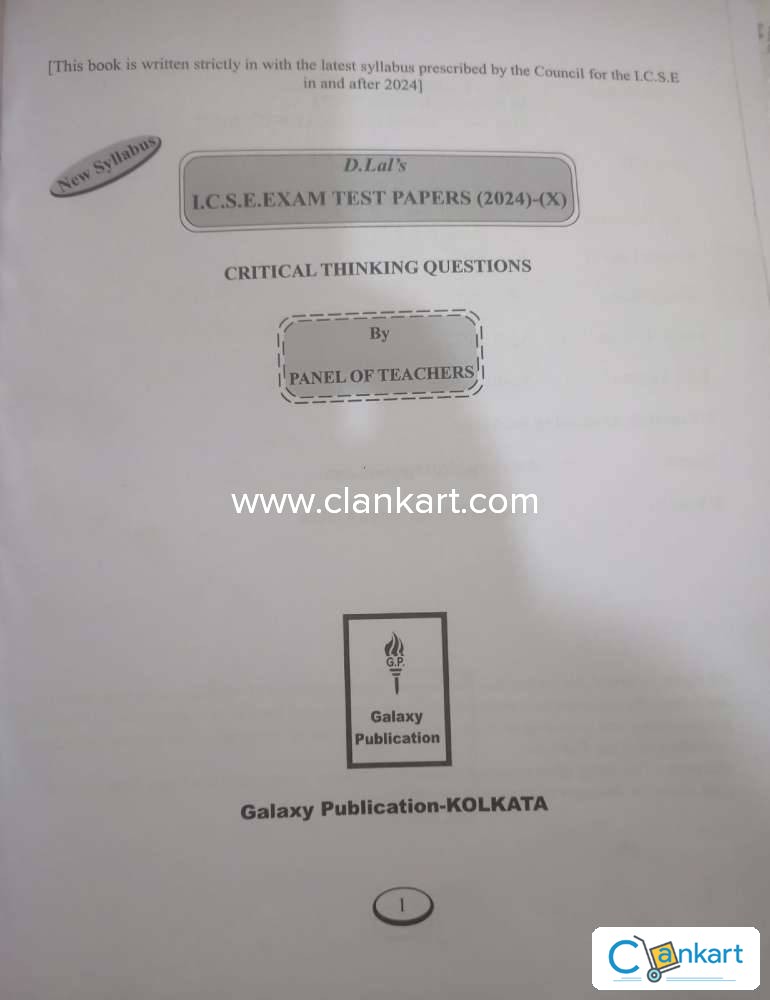 Buy 'ICSE BEST SCHOOLS CRITICAL THINKING QUESTIONS/ EXAM TEST PAPERS ...