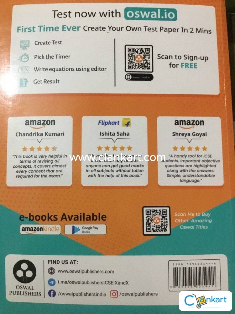 Buy 'OSWAL CLASS 10 QUESTION BANK 2024' Book In Excellent Condition At ...