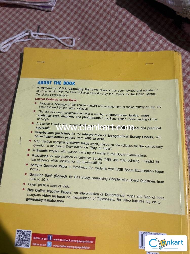 Buy 'ICSE Geography Part Two For Class 10th' Book In Excellent ...