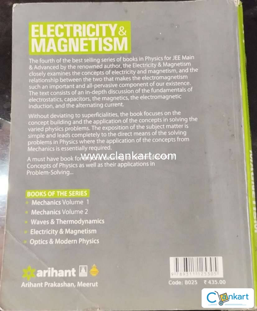 Buy 'Understanding Physics Electricity & Magnetism For JEE Main ...