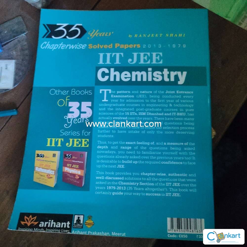 Buy '35 Years' Chapterwise Solved Papers (2013-1979) IIT JEE Chemistry ...