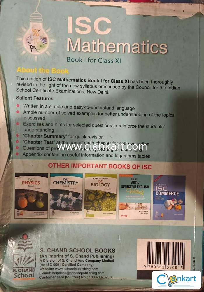 Buy 'ISC Mathematics Book 1 For Class- 11' Book In Fair Condition At ...