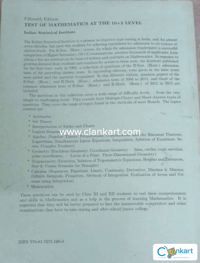 Buy 'Indian Statistical Institute (ISI) Exam (B.Math/B.Stat)' Book In ...