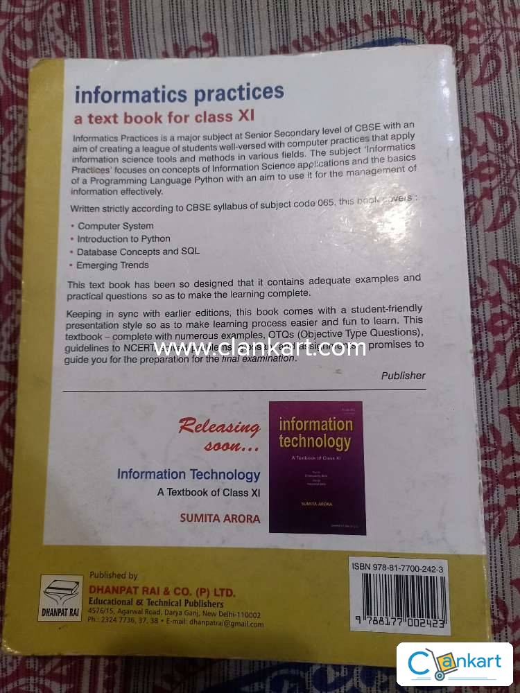 Buy 'Informatics Practices A Text Book For Class 11 (Examination 2020-2021)' Book In Excellent ...