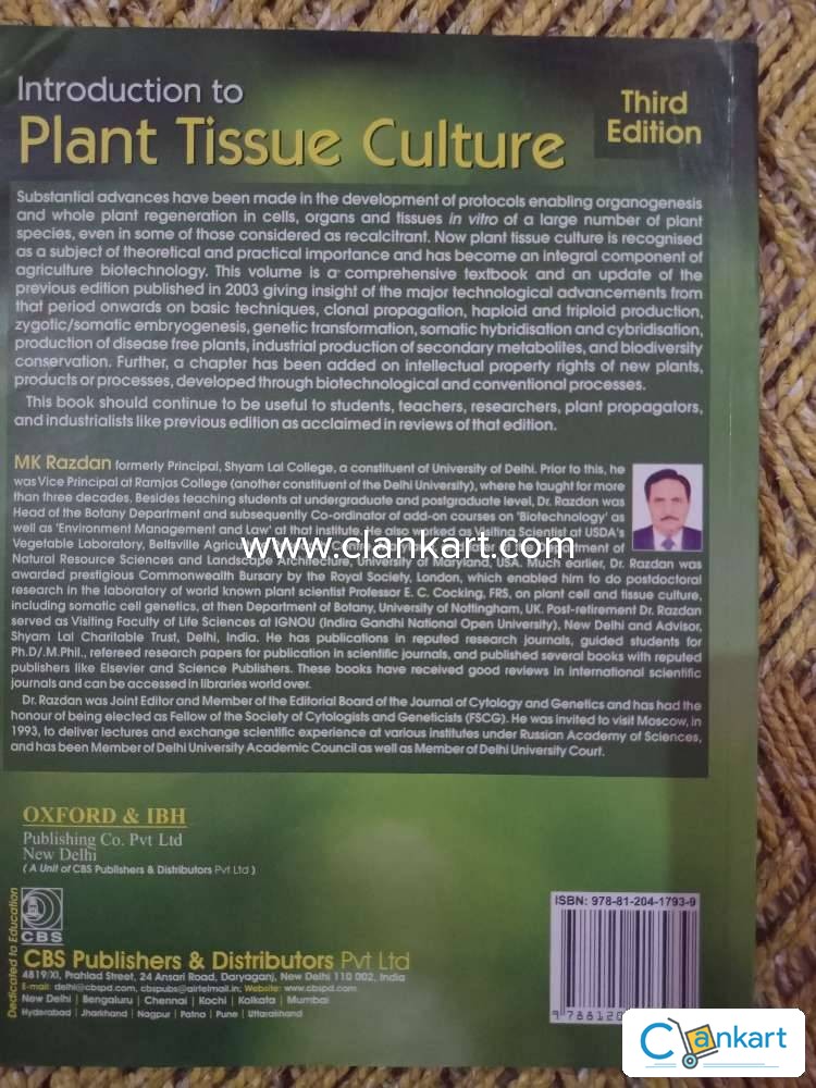 Buy 'Introduction To Plant Tissue Culture By MK Razdan' Book In ...