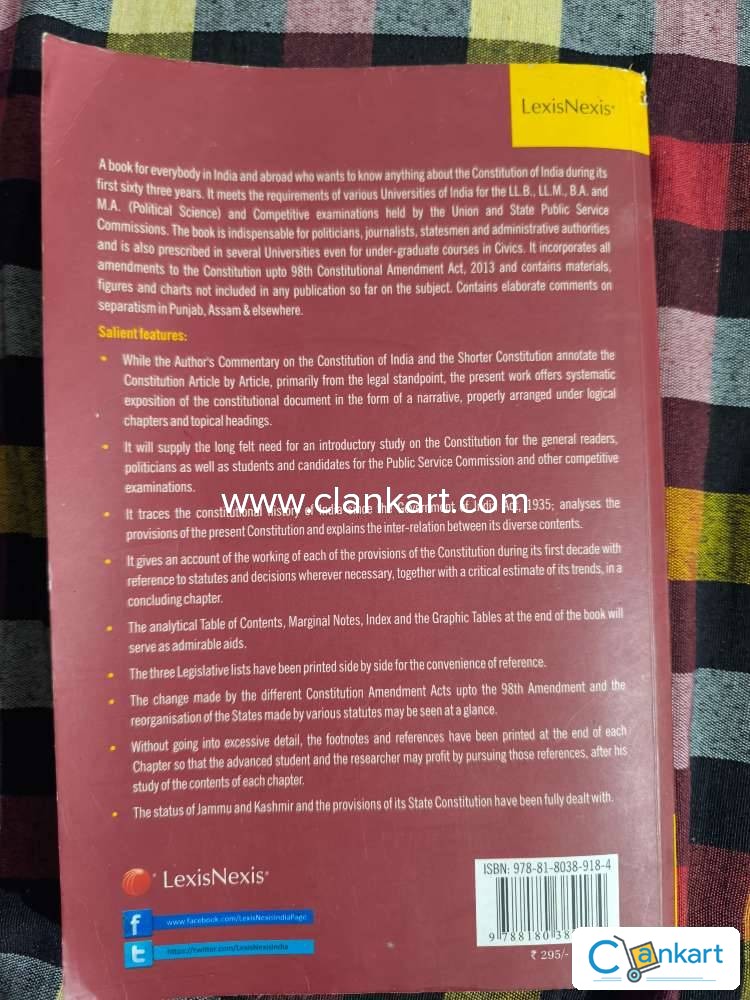 Buy 'Introduction To The Constitution Of India' Book In Excellent ...