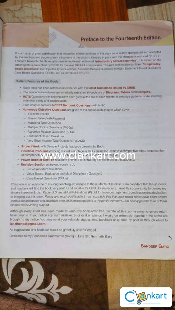 Buy 'INTRODUCTORY MICRO ECONOMICS FOR CLASS XI' Book In Good Condition ...