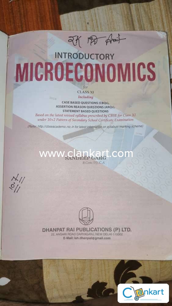 Buy 'INTRODUCTORY MICRO ECONOMICS FOR CLASS XI' Book In Good Condition ...