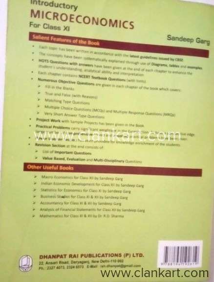 Buy 'Introductory Microeconomics For Class 11 (Examination 2020-2021 ...