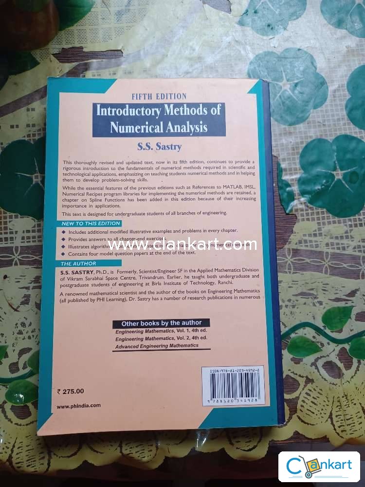 Buy 'Introductory Methods Of Numerical Analysis' Book In Excellent ...