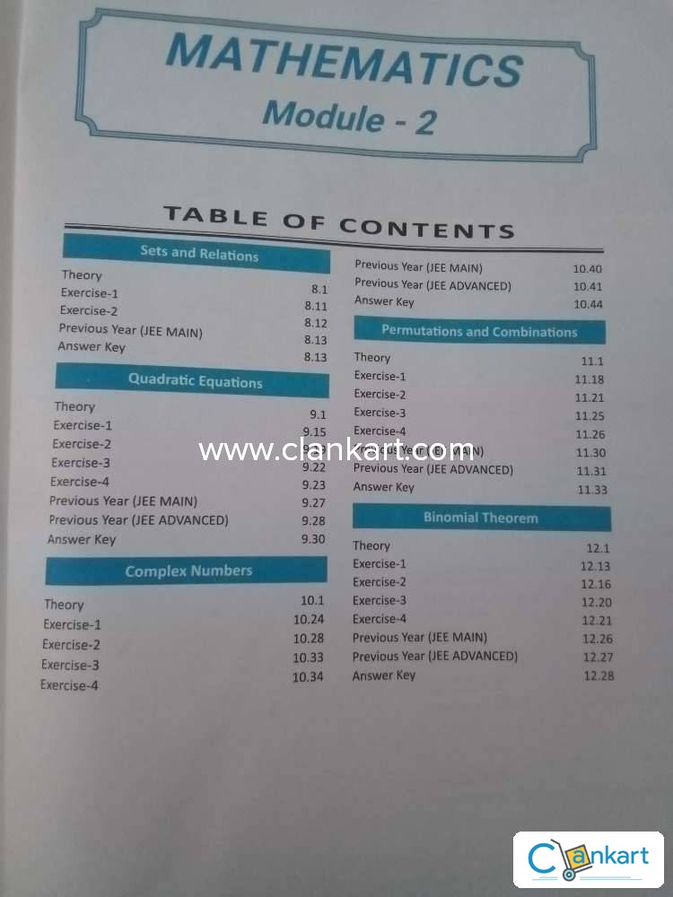 Buy 'JEE Advanced Mathematics Module 2' Book In Excellent Condition At ...