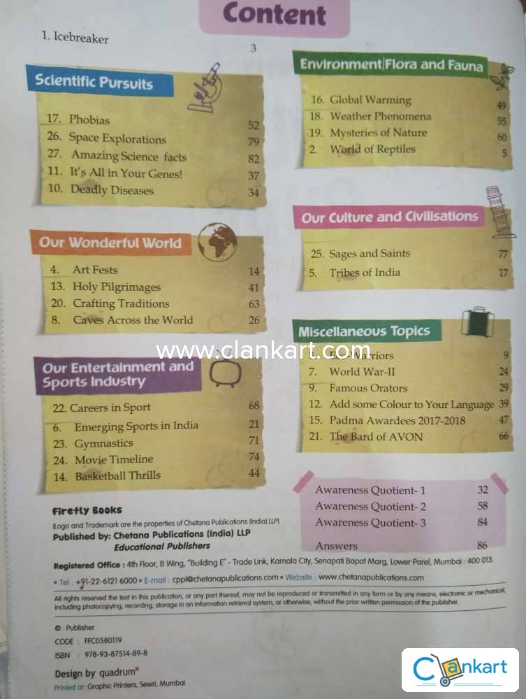 Buy 'General Knowledge (class8th)' Book In Good Condition At Clankart.com