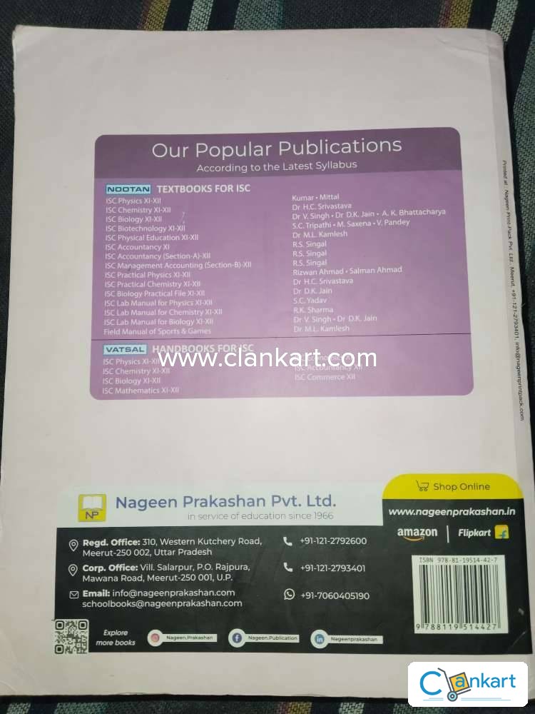 Buy 'Nageen Prakashan ISC PHYSICS For Class 12th By Kumar Mittal' Book ...