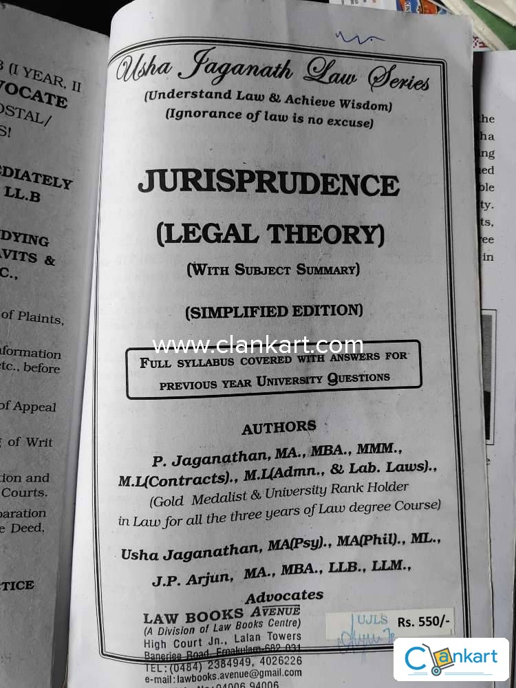 Buy 'Jurisprudence -usha Jagnathan' Book In Excellent Condition At ...