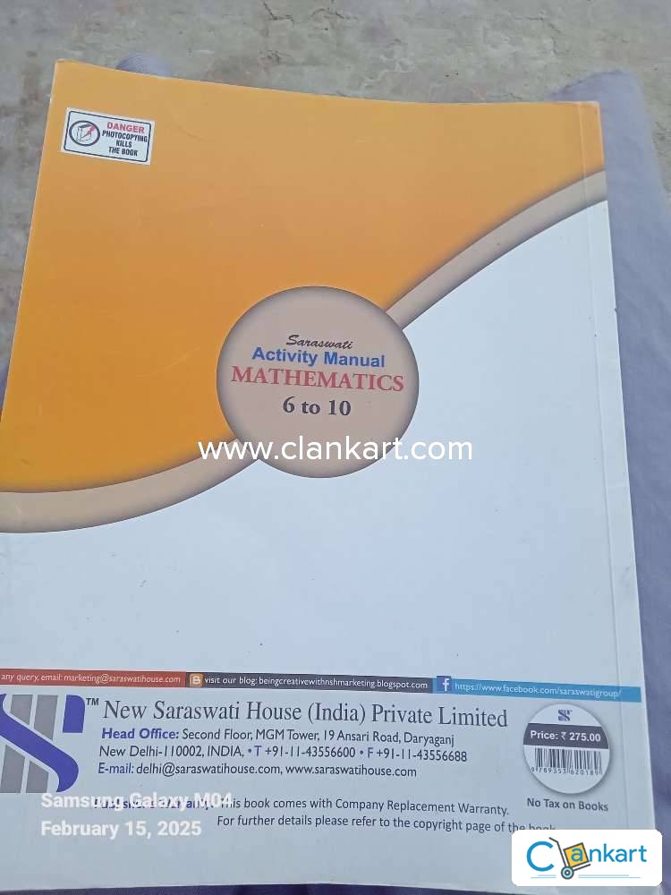 Buy 'Sarswati Activity Manual Mathematics' Book In Excellent Condition ...