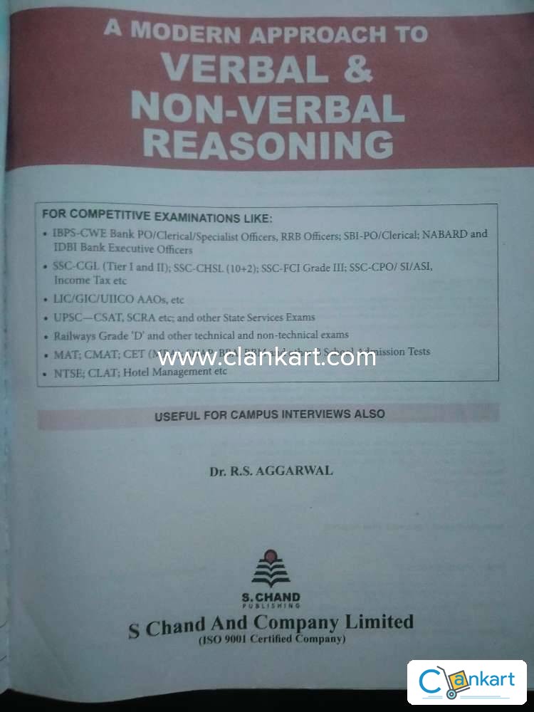 Buy 'A Modern Approach To Verbal & Non-Verbal Reasoning' Book In ... Buy 'A Modern Approach To Verbal & Non-Verbal Reasoning' Book In ...