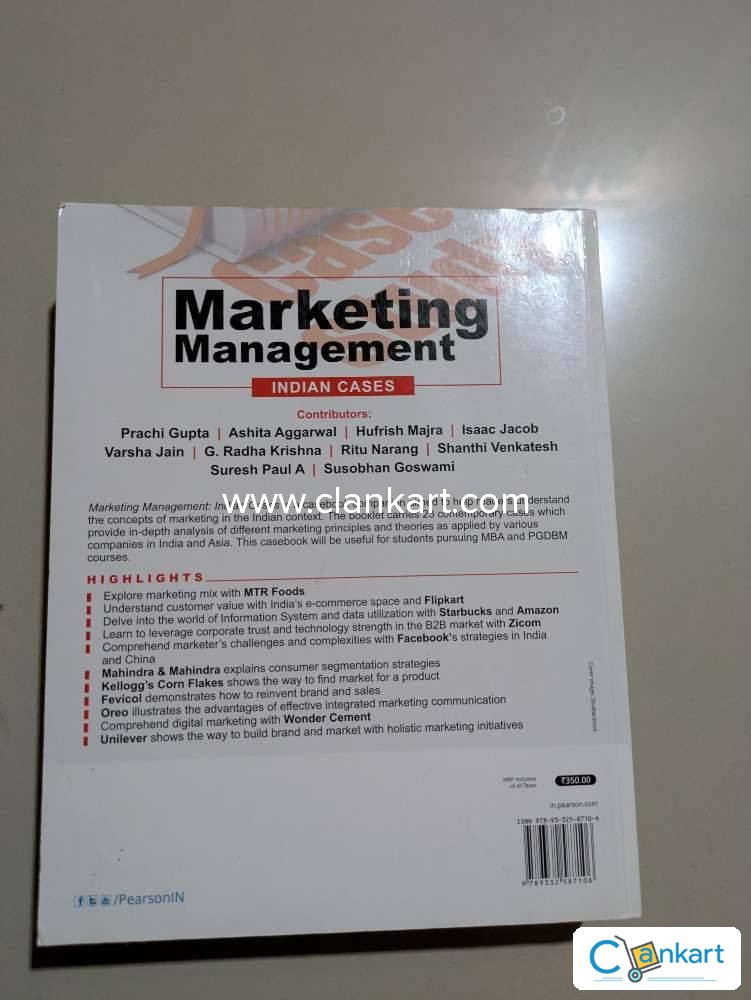 Buy 'Marketing Management' Book In Excellent Condition At Clankart.com