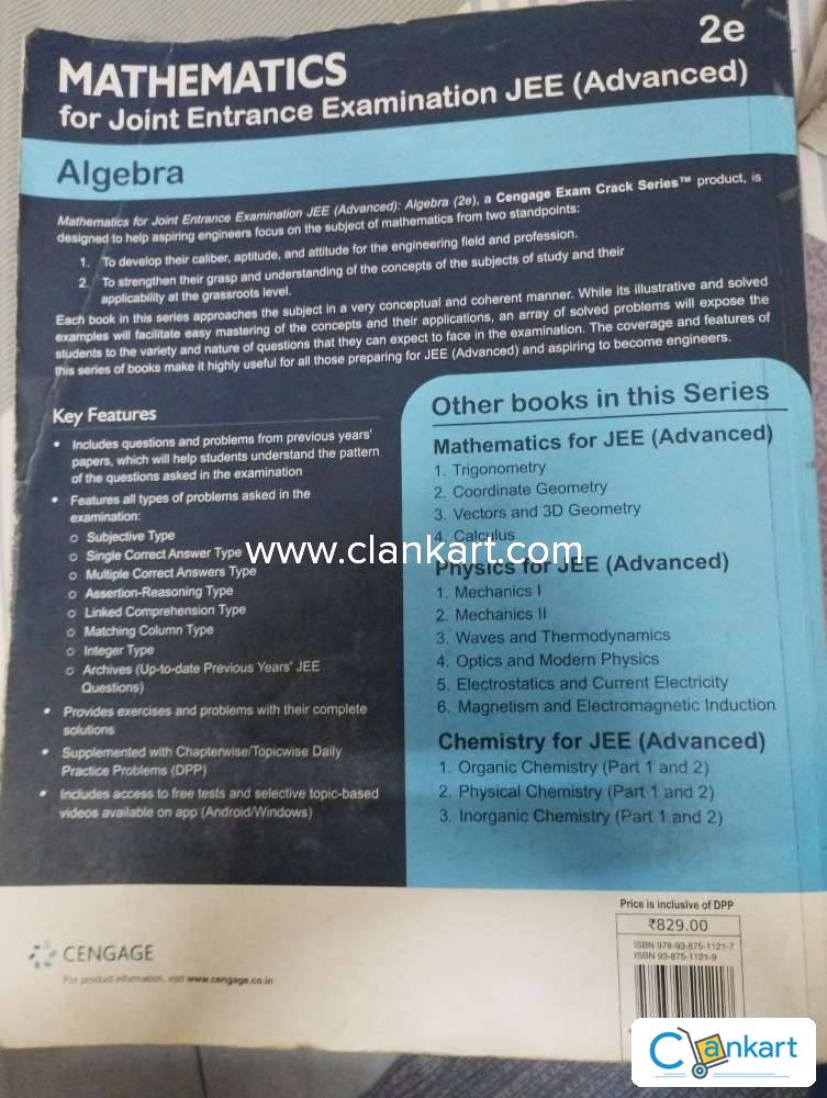 Buy 'Cengage Mathematics - Algebra For Jee Advanced' Book In Good ...