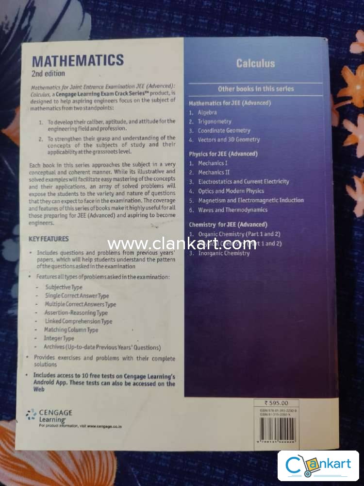 Buy 'Mathematics For Joint Entrance Examination Jee (Advanced ...