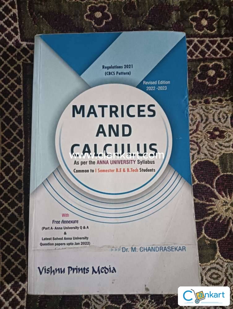 Buy 'Matrices And Calculus' Book In Excellent Condition At Clankart.com