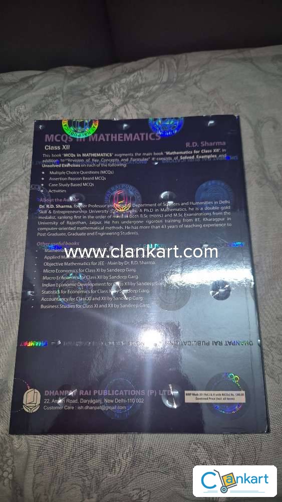 Buy Mcq In Mathematics R D Sharma Book In Excellent Condition At