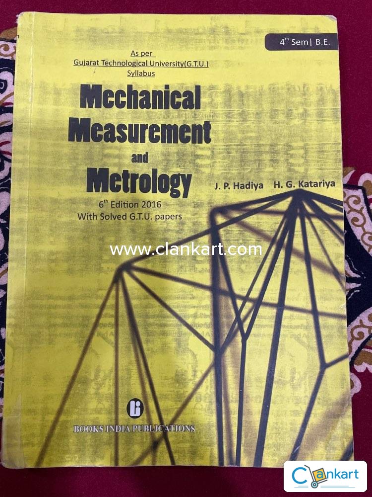 Buy 'Mechanical Measurement And Metrology 6th Edition 2016 As Per GTU ...