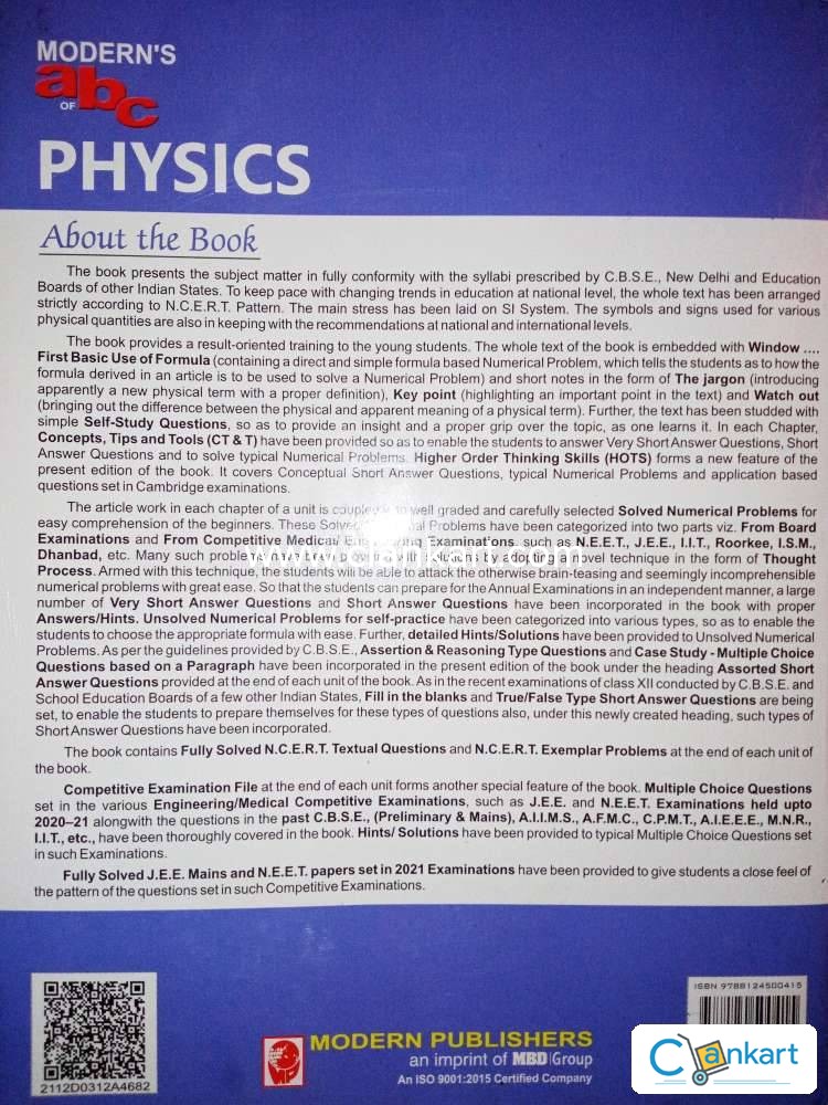 Buy 'Modern Abc Of Physics Class Xii Set Of 2 Parts With Cd' Book In ...