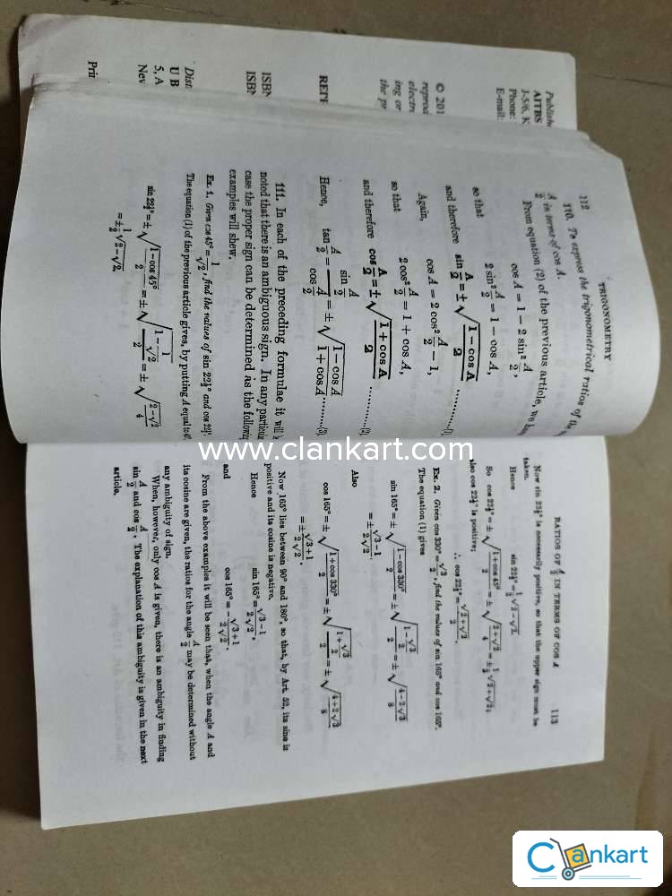 Buy 'Plane Trigonometry PART-I' Book In Good Condition At Clankart.com