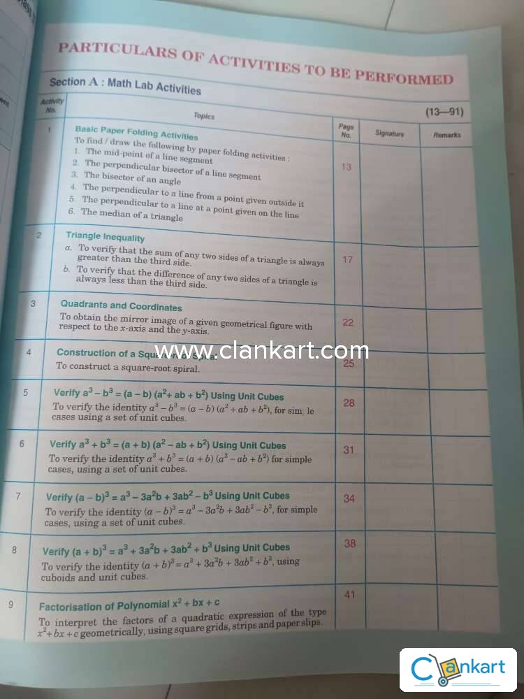 Buy 'Mathematics Lab Activity Book Class-9' Book In Excellent Condition ...