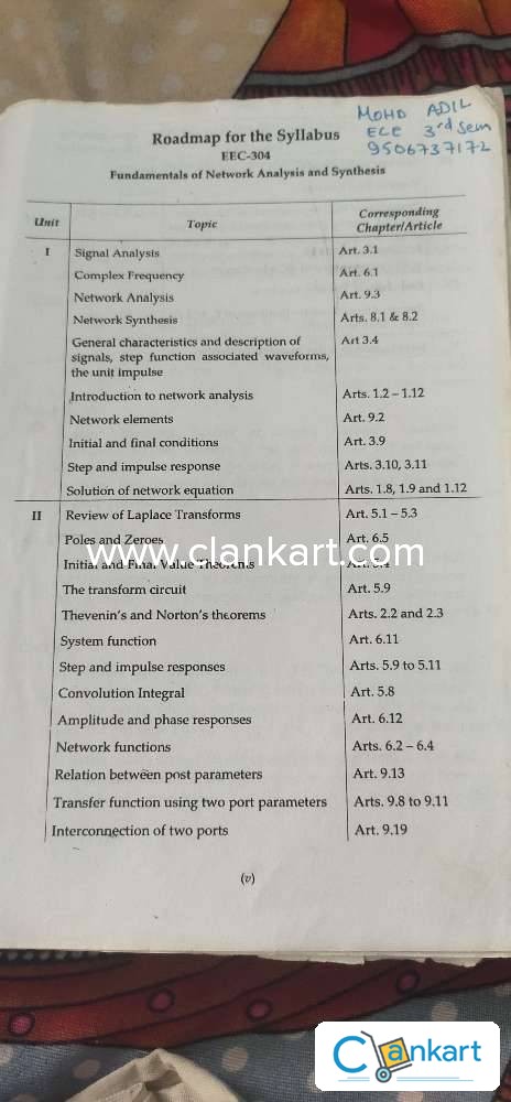 Buy 'Network Analysis And Synthesis' Book In Good Condition At Clankart.com