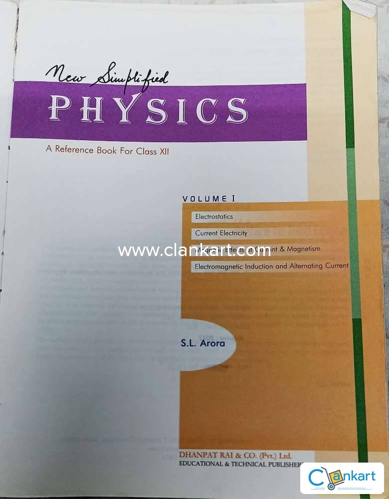 Buy 'New Simplified Physics For Class 12 By S.L. Arora VOL I & II' Book ...