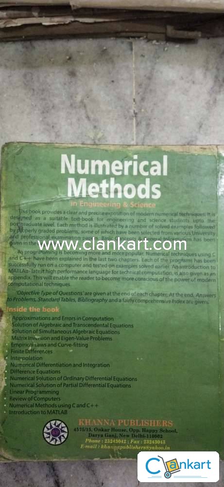 Buy 'Numerical Methods By Dr. B.S. Grewal' Book In Fair Condition At ...