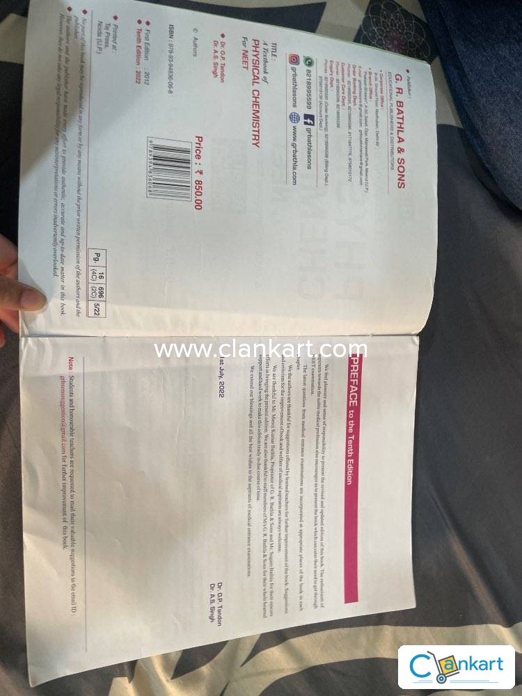 Buy 'GRB A TEXTBOOK OF PHYSICAL CHEMISTRY FOR NEET - EXAMINATION 2020 ...
