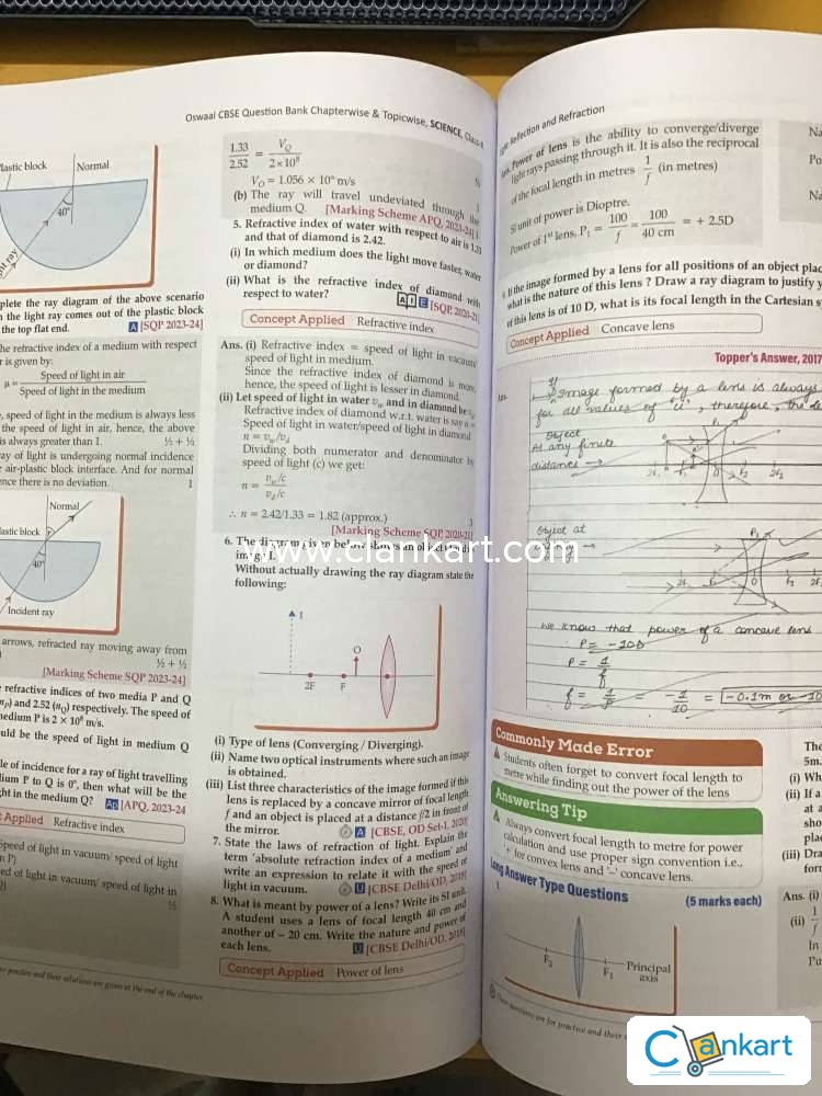 Buy 'OSWAAL CBSE QUESTION BANK SCIENCE FOR CLASS 10' Book In Excellent ...