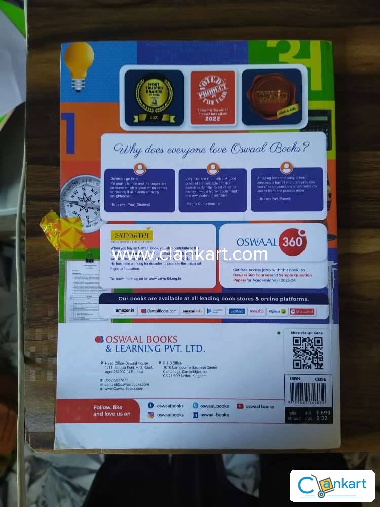 Buy 'Oswaal CBSE Class 10 Mathematics Basic Question Bank 2023-24 Book ...