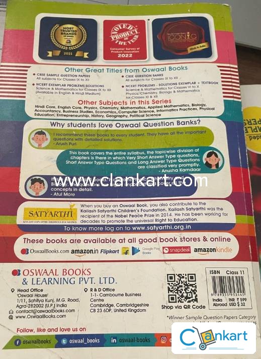 Buy 'Oswaal CBSE Chapterwise & Topicwise Question Bank Class 11 ...
