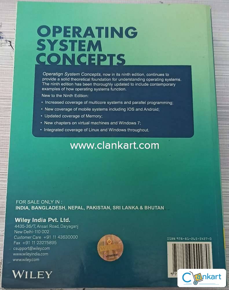Buy 'Operating System Concepts' Book In Excellent Condition At Clankart.com