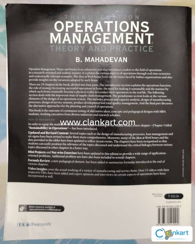 Buy 'Operations Management: Theory And Practice' Book In Excellent ...
