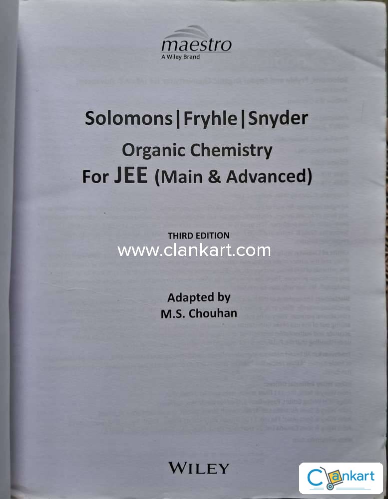 Buy 'Organic Chemistry For JEE By MS Chouhan (3rd Edition)' Book In ...