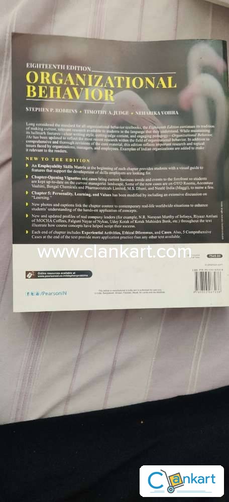 Buy 'Organizational Behaviour By Pearson' Book In Excellent Condition ...