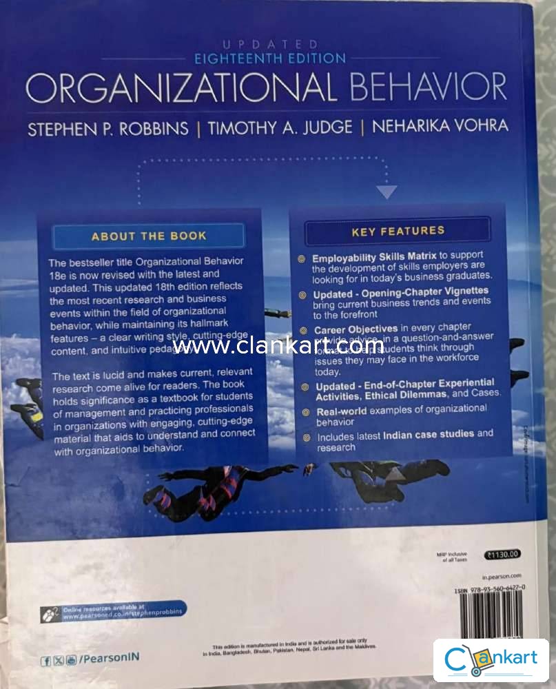 Buy 'Organizational Behavior, 18th Edition, Pearson, Stephen B Robbins ...